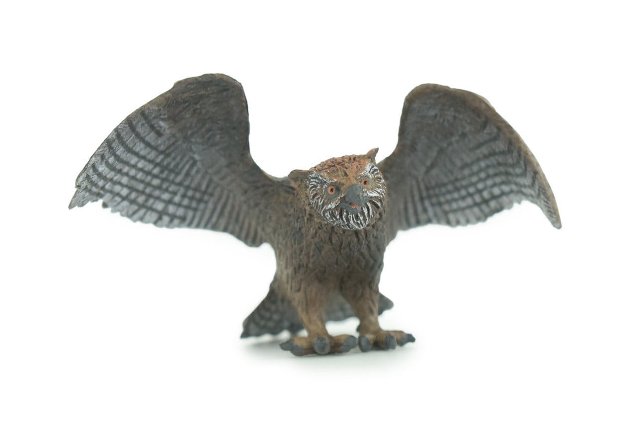 Great Horned Owl, Hand Painted, Educational, Museum Quality, Rubber ...