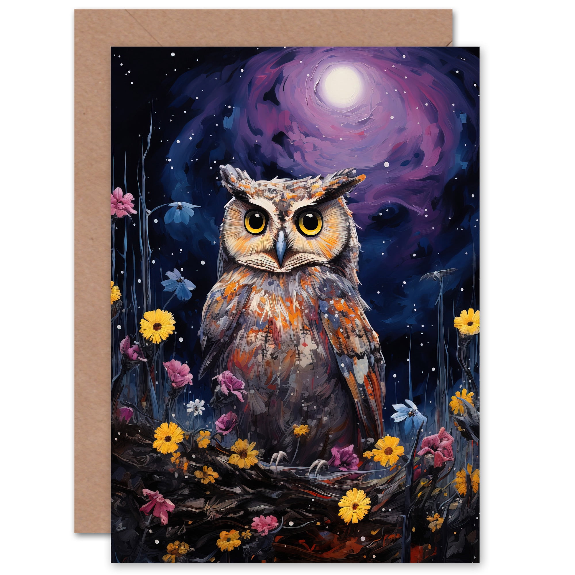 Great Horned Owl Lavender Full Moon for Wife Her Mum Sister Daughter ...