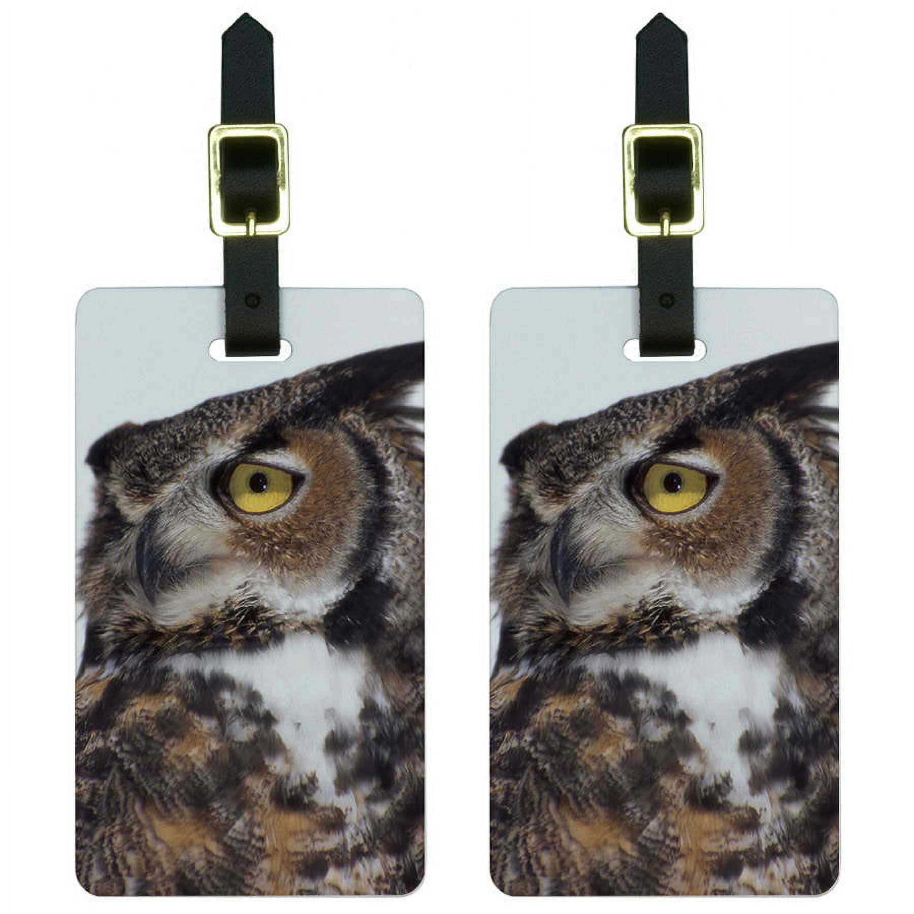 Great Horned Owl Luggage Tags Suitcase Carry-On ID, Set of 2 - Walmart.com