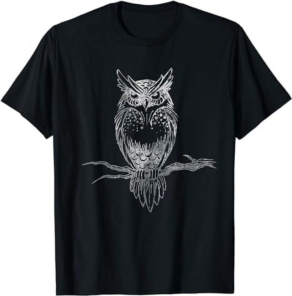 Great Horned Owl distressed design T-shirt - Walmart.com