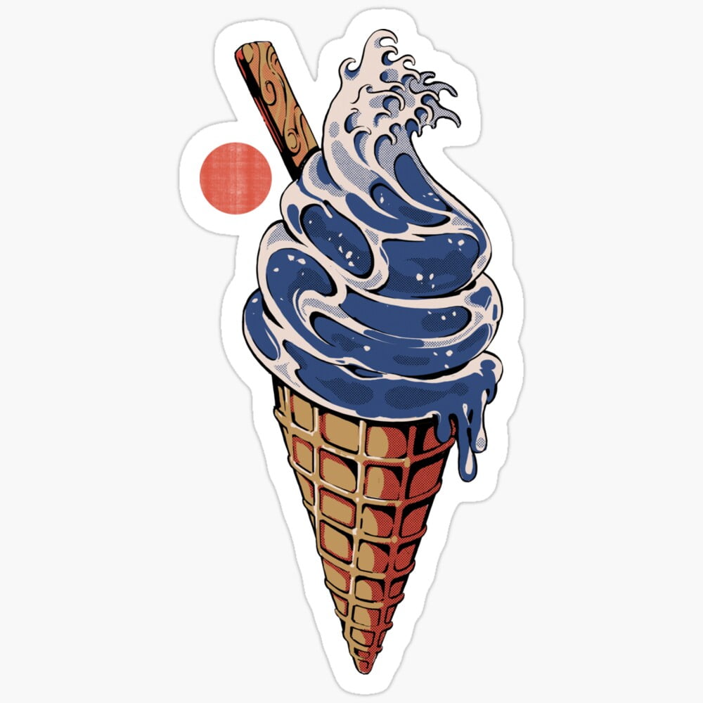 Great Ice Cream Sticker Phone Decal Water Bottle Stickers Car Decals ...