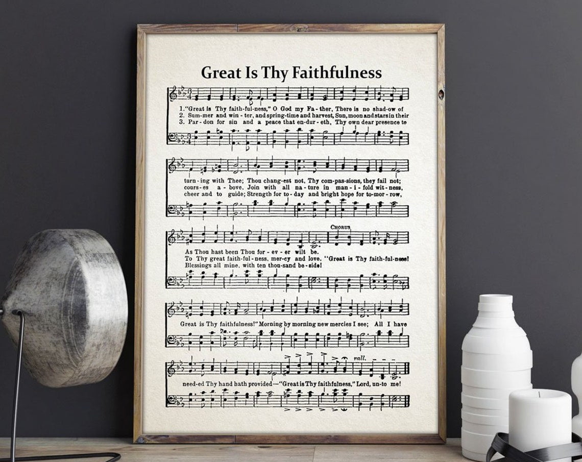Great Is Thy Faithfulness Hymn Sheet Music - Church Sheet Music ...