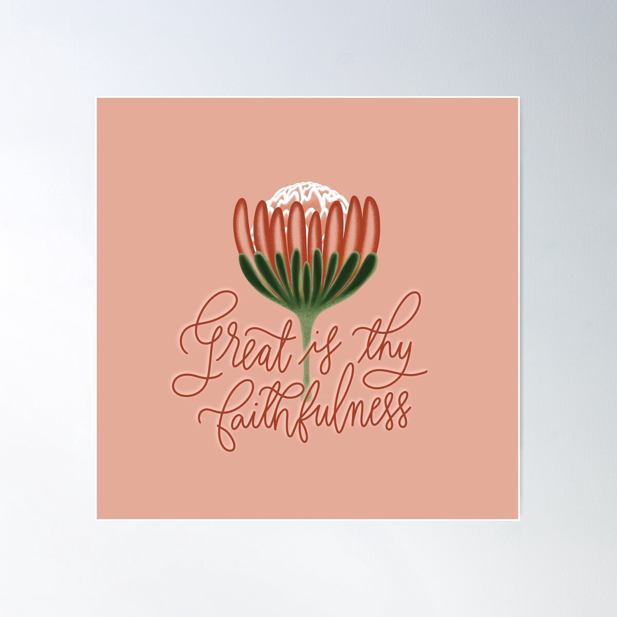Great Is Thy Faithfulness- Lamentations 3:22-23 - Pink Poster Wall Art ...