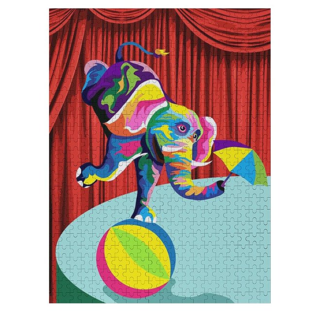 Great Jigsaw Puzzles For Adults 500 Piece Colorful Elephant Puzzles For
