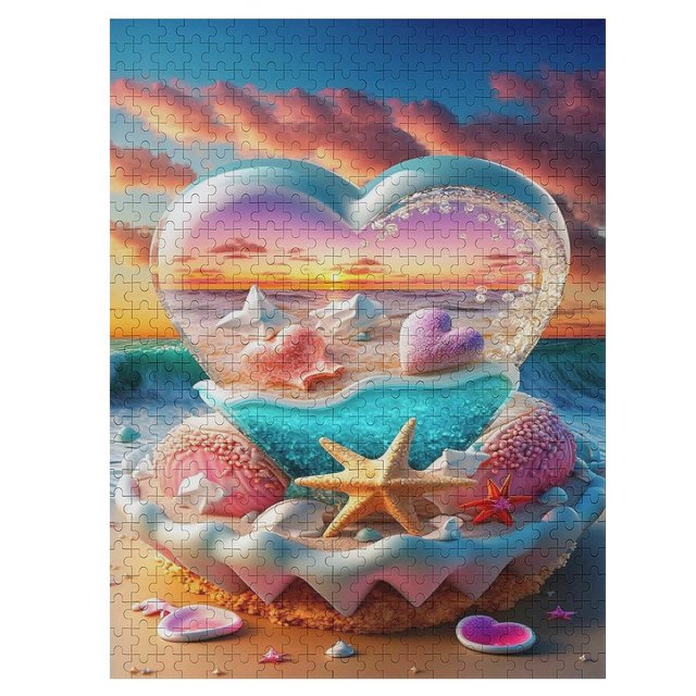 Great Jigsaw Puzzles For Adults 500 Piece Seashell Heart Stone Puzzles
