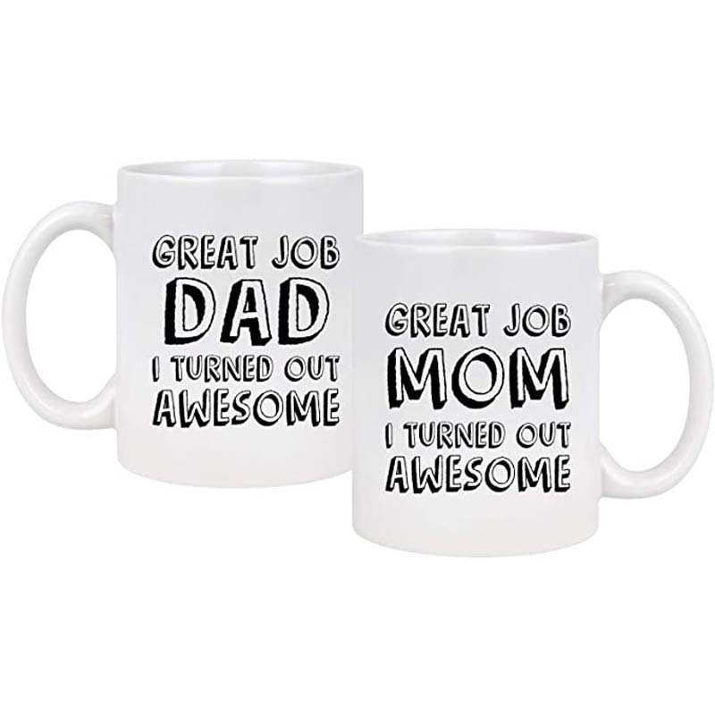 Great Job Mom Dad Mugs Awesome Mom Dad Mug Funny Couple Coffee Mugs Set ...