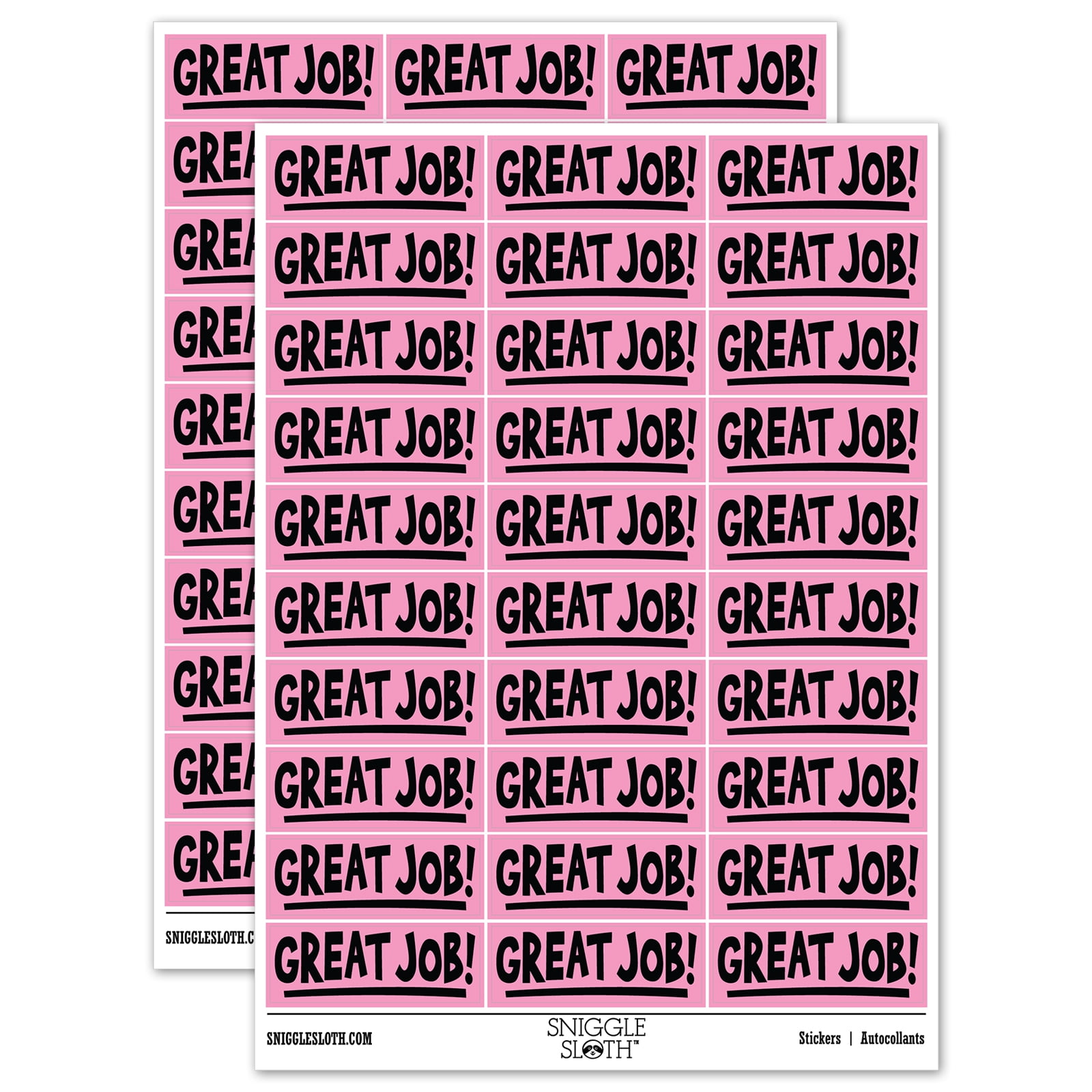 Great Job School Teacher Fun Text Sticker Set - Light Pink - Matte ...