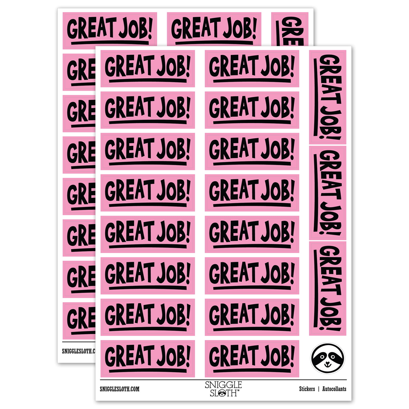 Great Job School Teacher Fun Text Sticker Set - Light Pink - Matte ...