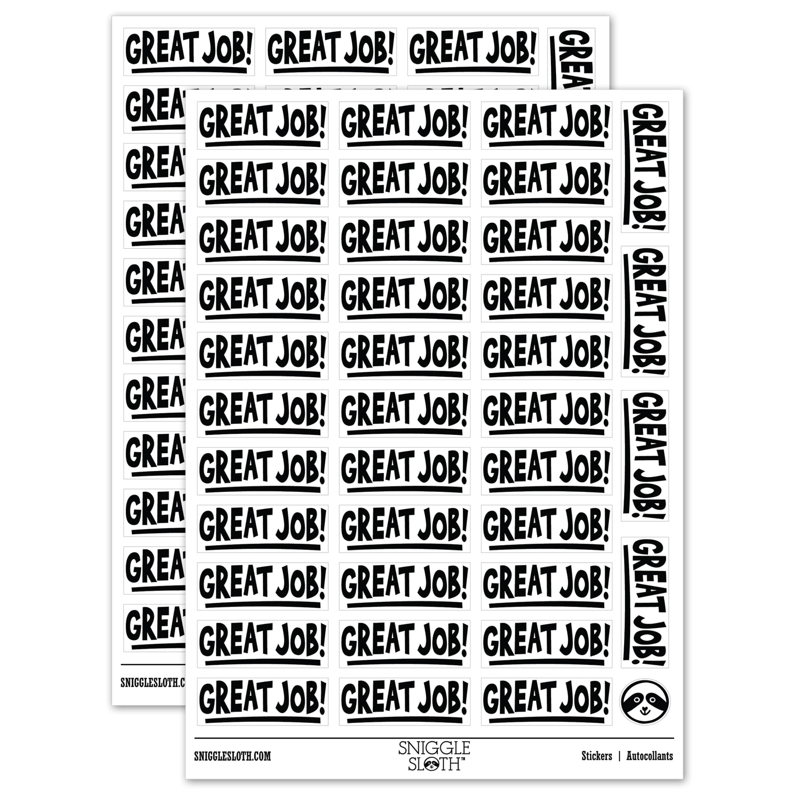 Great Job School Teacher Fun Text Sticker Set - White - Gloss Finish ...