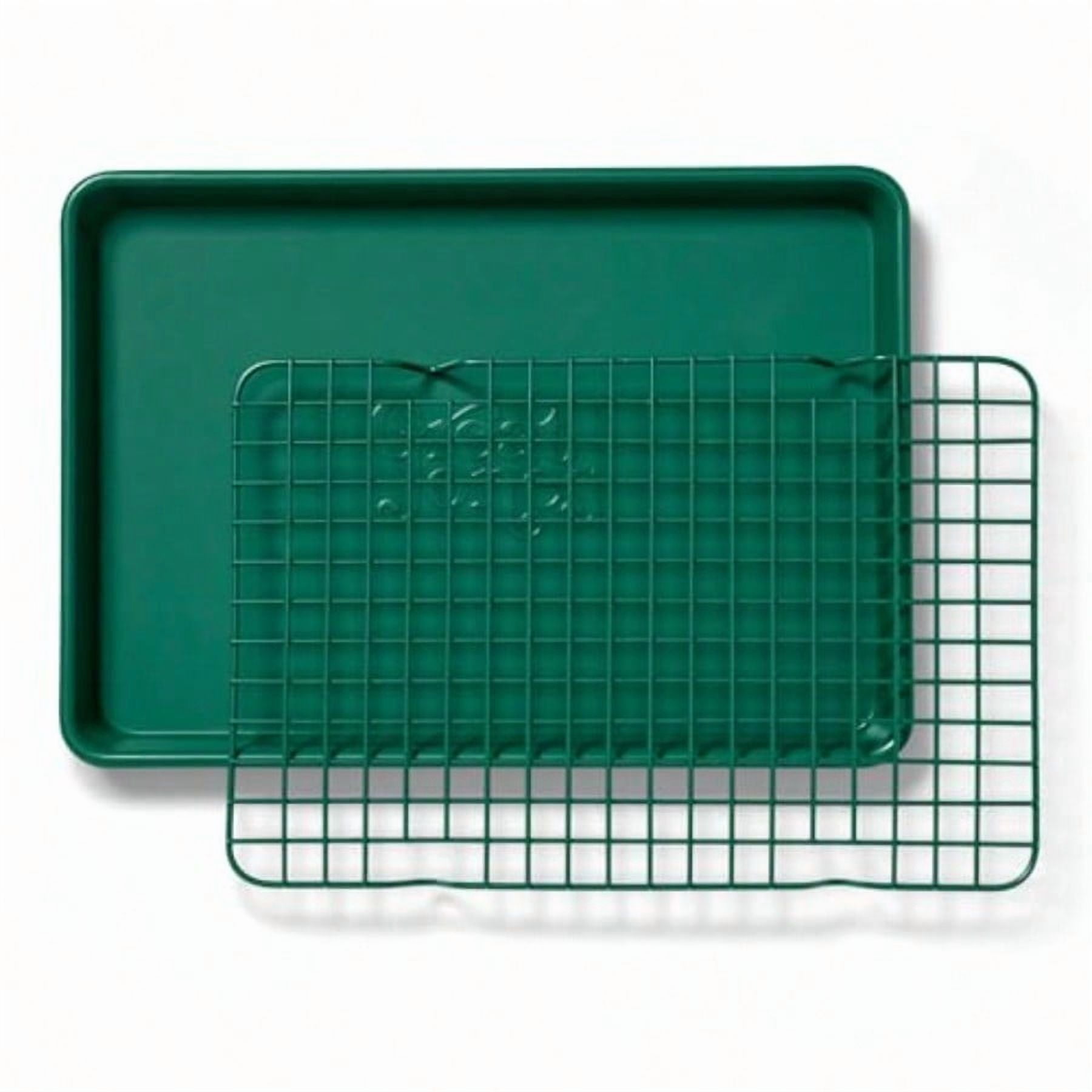 Great Jones Little Sheet Pan and Little Chill Rack Set Broccoli 13.5 x ...