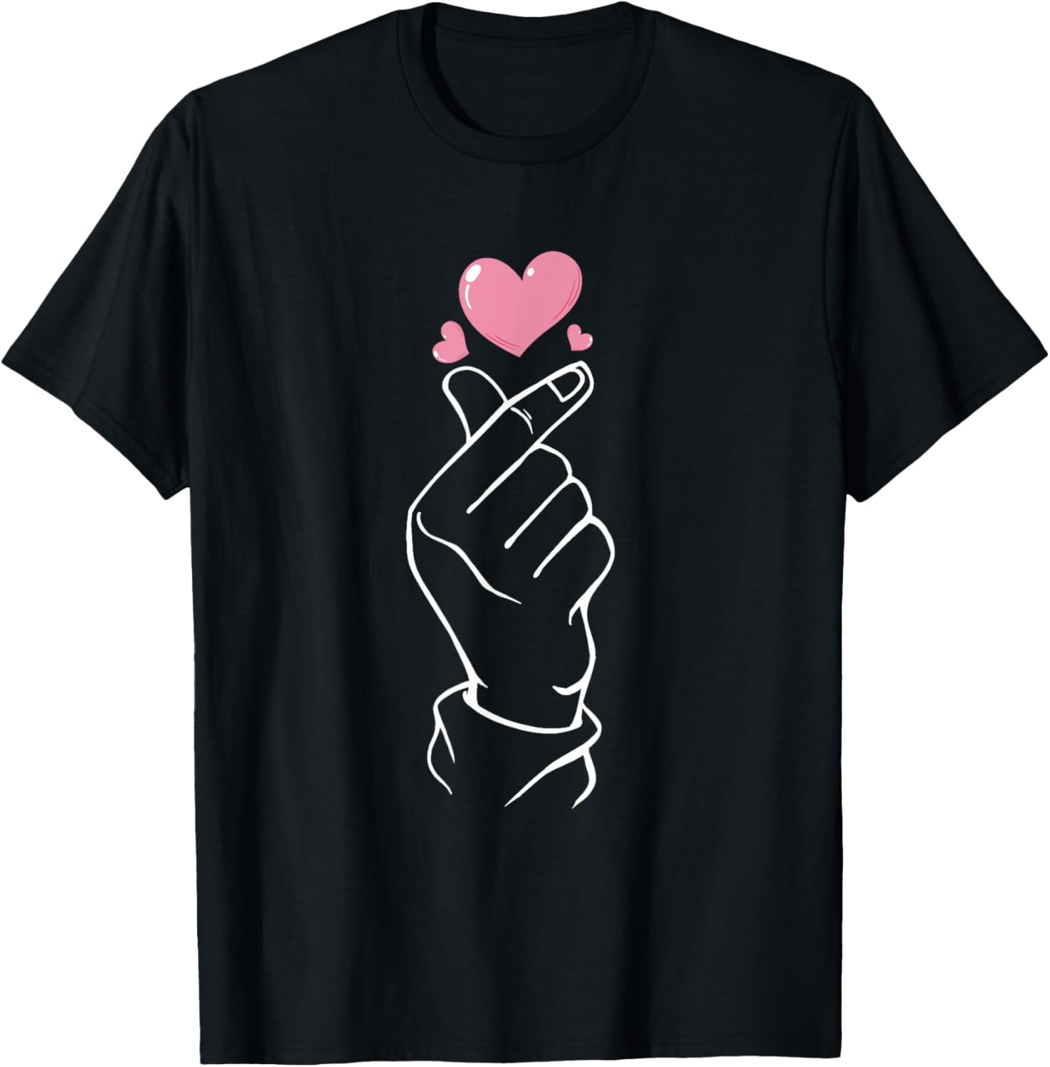 Great K-Pop Finger Heart Gift Kpop K-Drama Korea Boyband T-Shirt ...