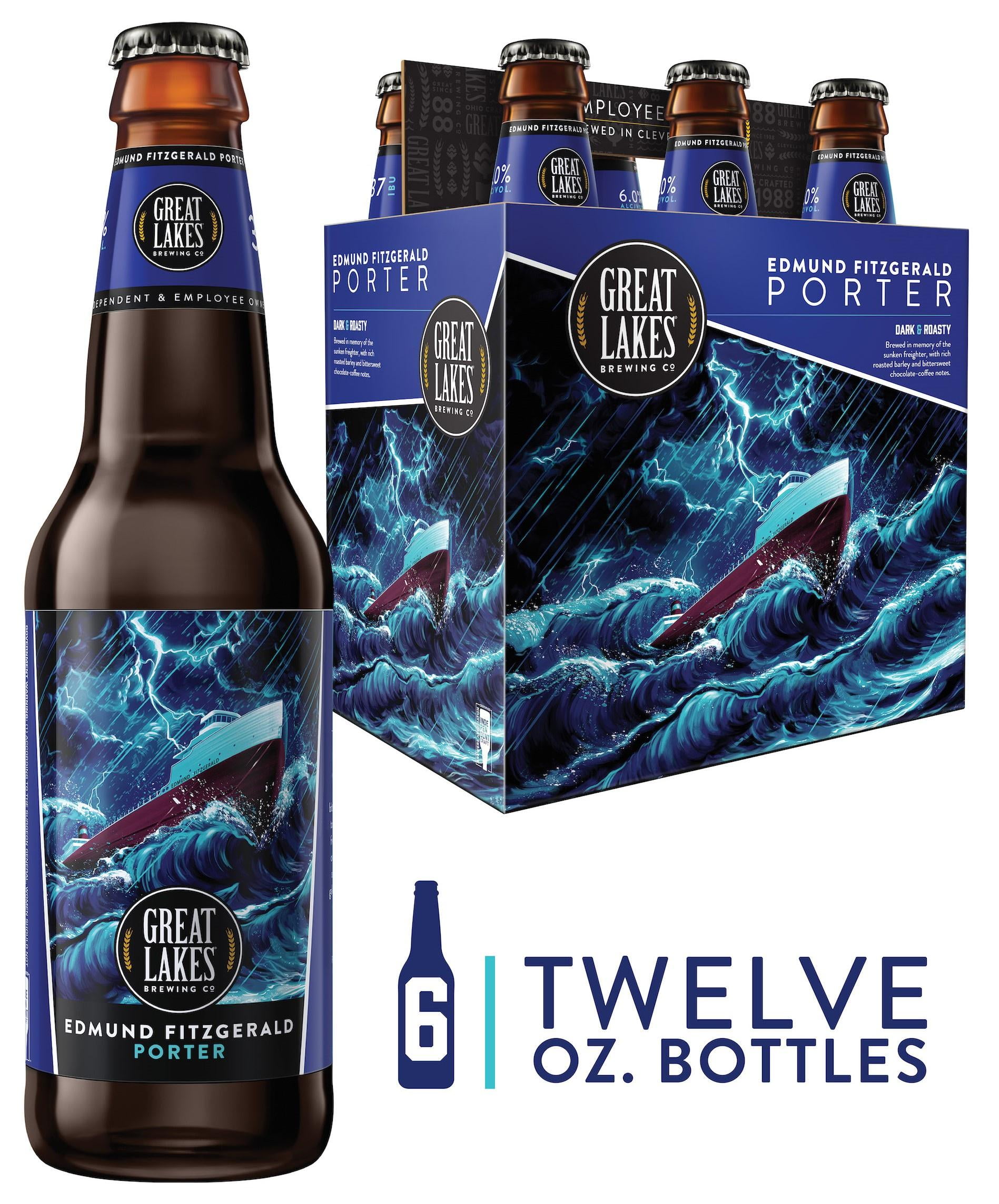 Great Lakes Edmund Fitzgerald Porter Craft Beer, 12 fl oz, 6 pack ...