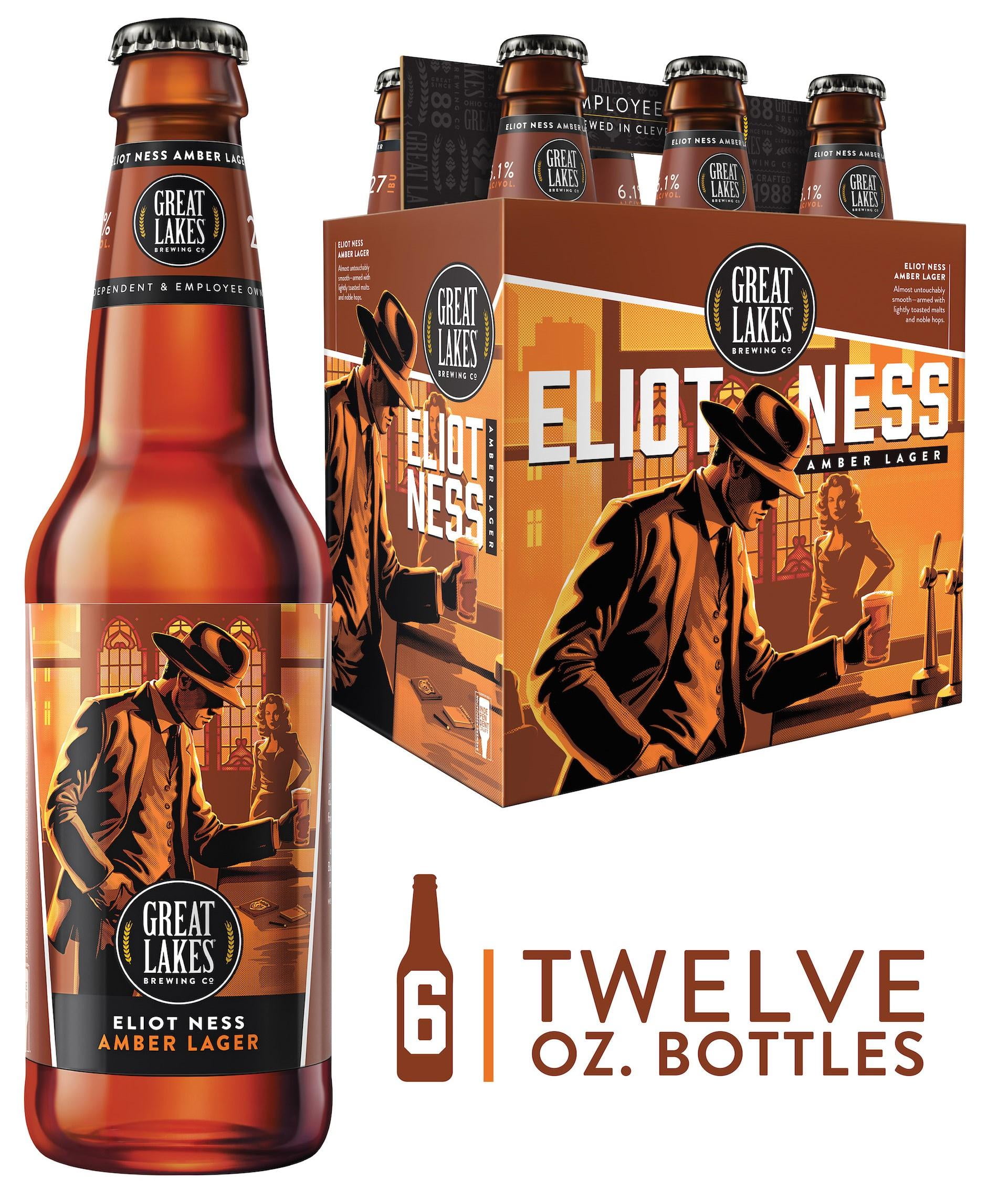 Great Lakes Eliot Ness Amber Lager Craft Beer, 12 fl oz Bottles, 6 pack ...