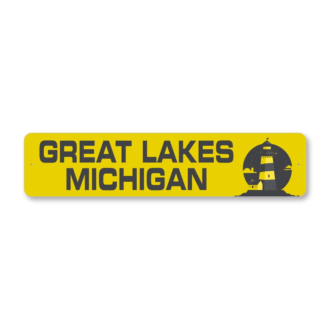 Great Lakes Michigan Custom Lake Name Sign - 4x18 inches - Walmart.com