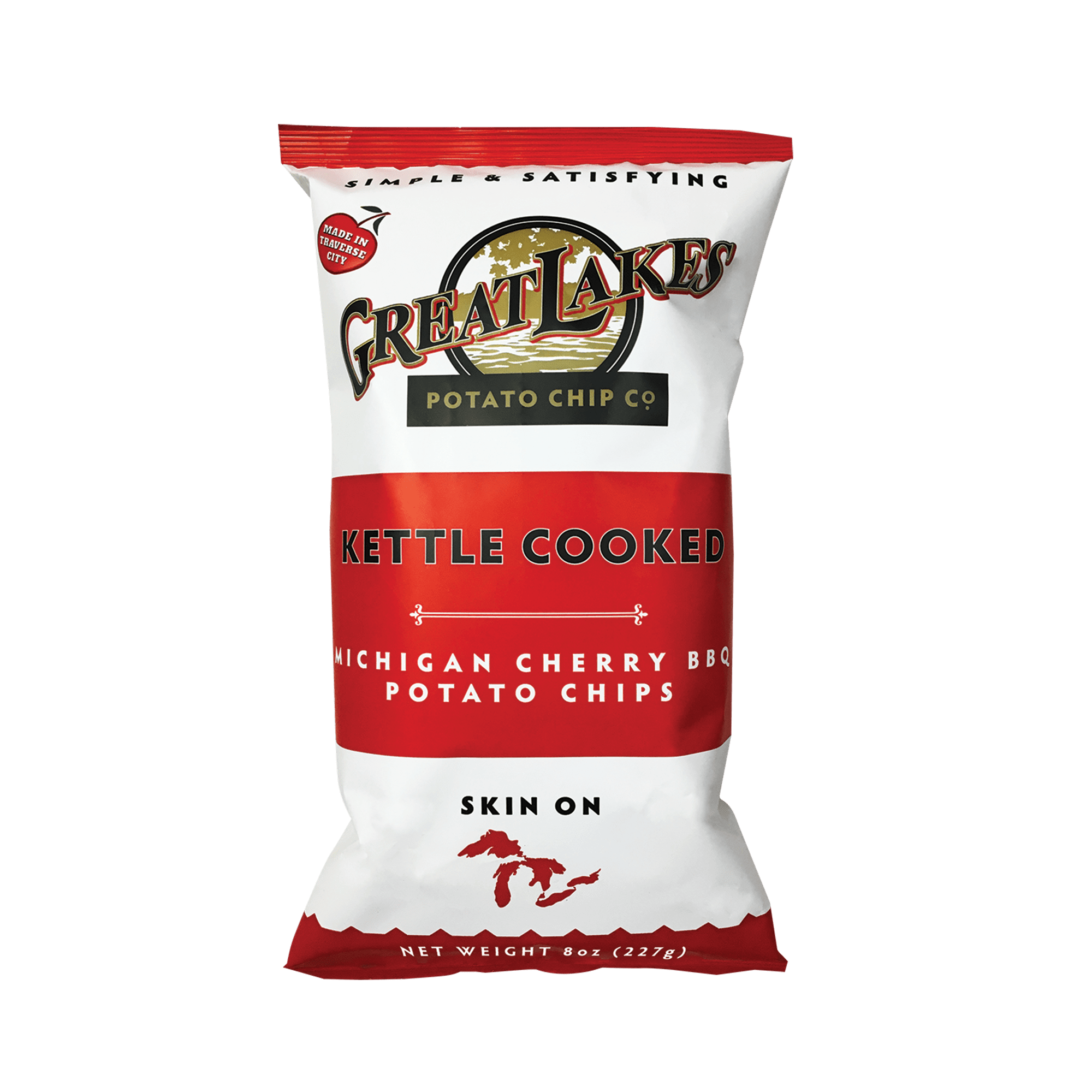 Great Lakes Potato Chips Kettle Chips Michigan Cherry BBQ, 8 oz Bag ...