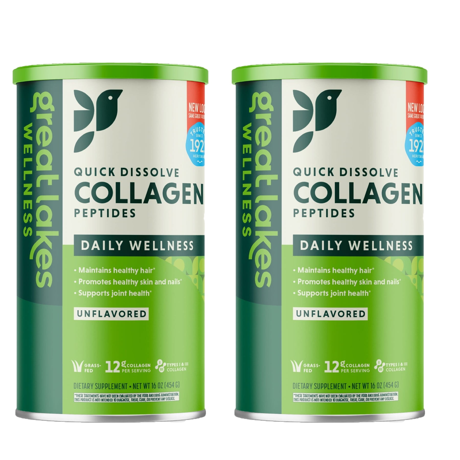 Great Lakes Quick Dissolve Collagen Peptides, Unflavored, 16 oz, Pack ...