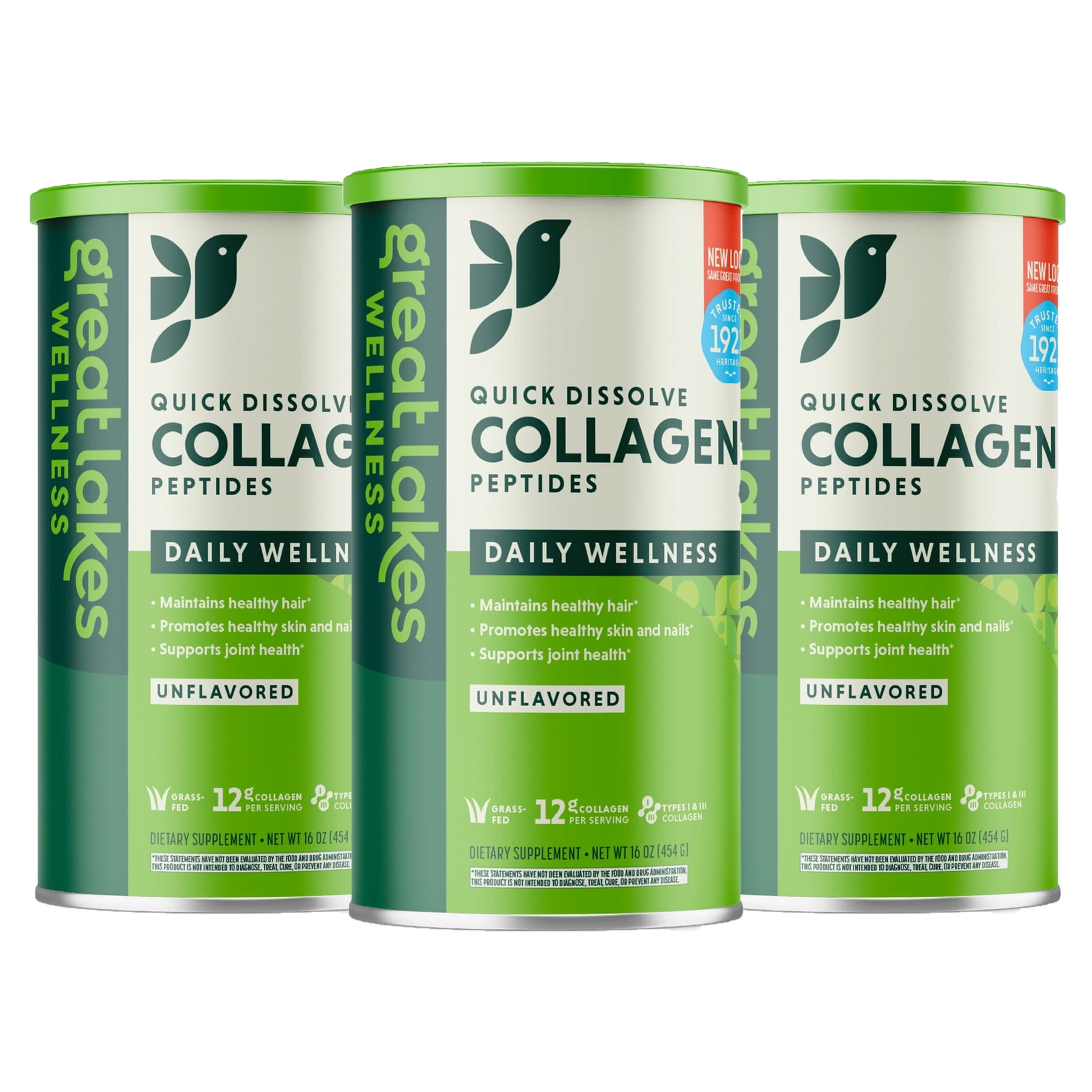 Great Lakes Quick Dissolve Collagen Peptides Daily Wellness Powder ...