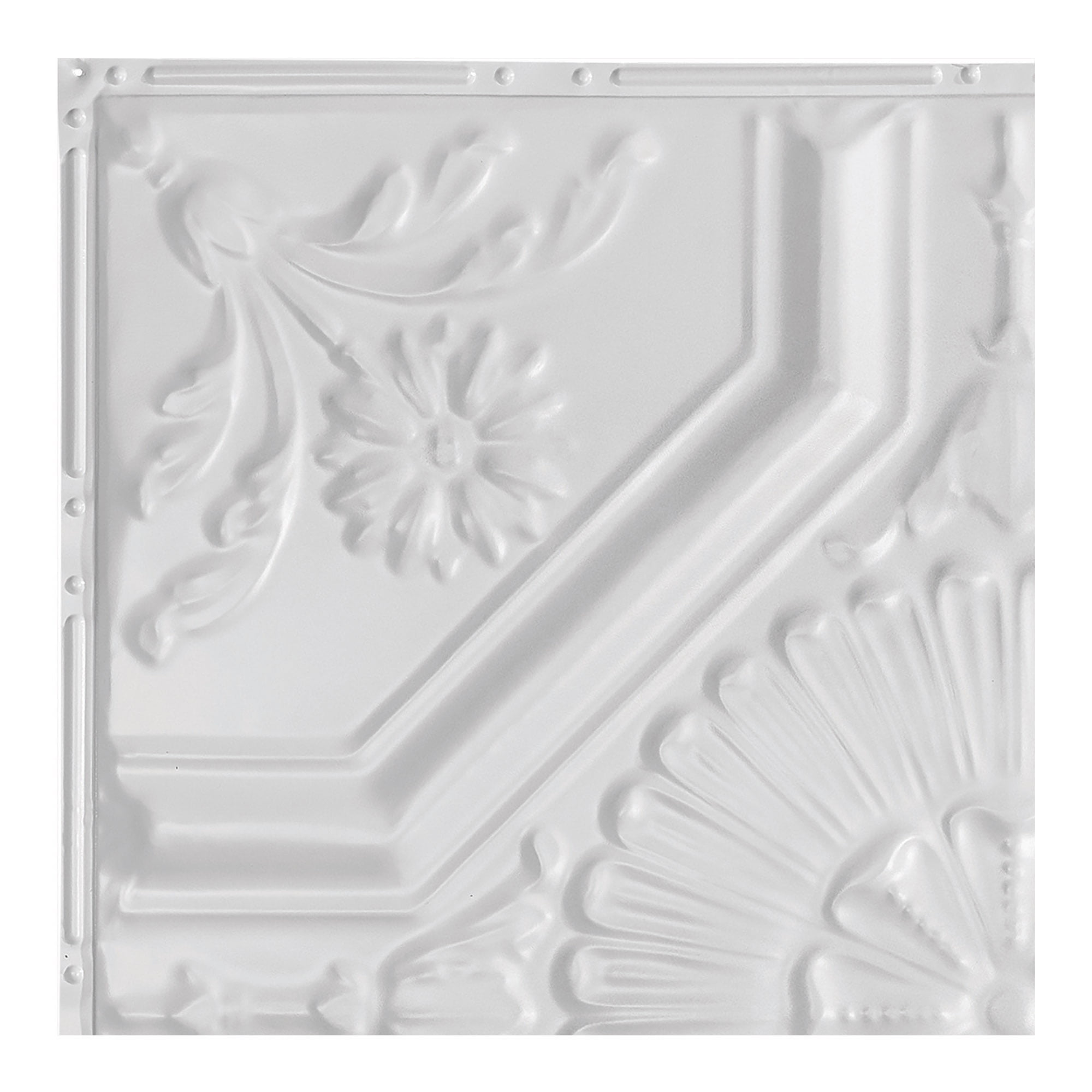 Great Lakes Tin 12in x 12in Rochester Gloss White Ceiling Tile Sample ...