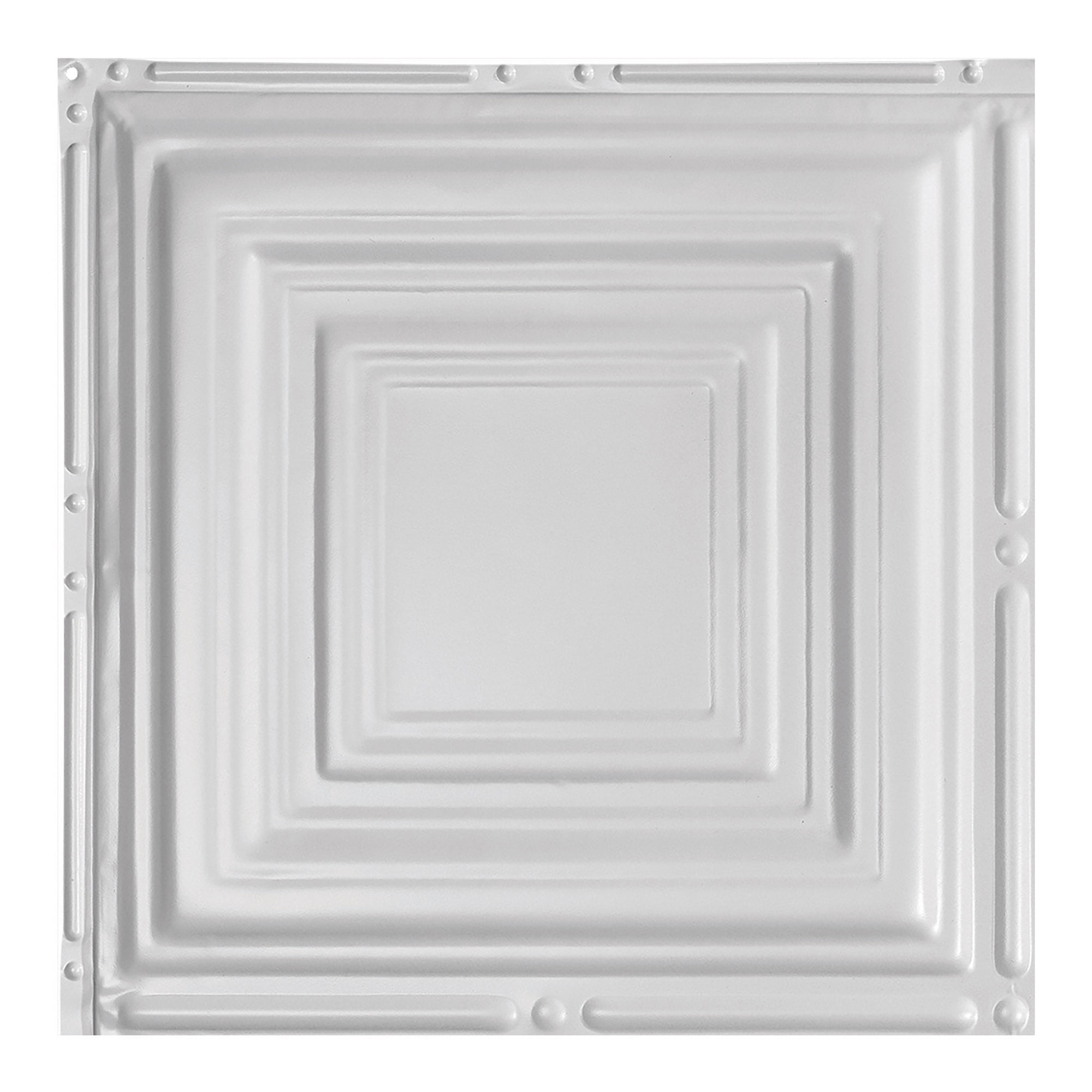 Great Lakes Tin 12in x 12in Syracuse Gloss White Ceiling Tile Sample ...