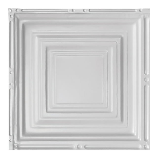 Great Lakes Tin 12in x 12in Syracuse Gloss White Ceiling Tile Sample ...
