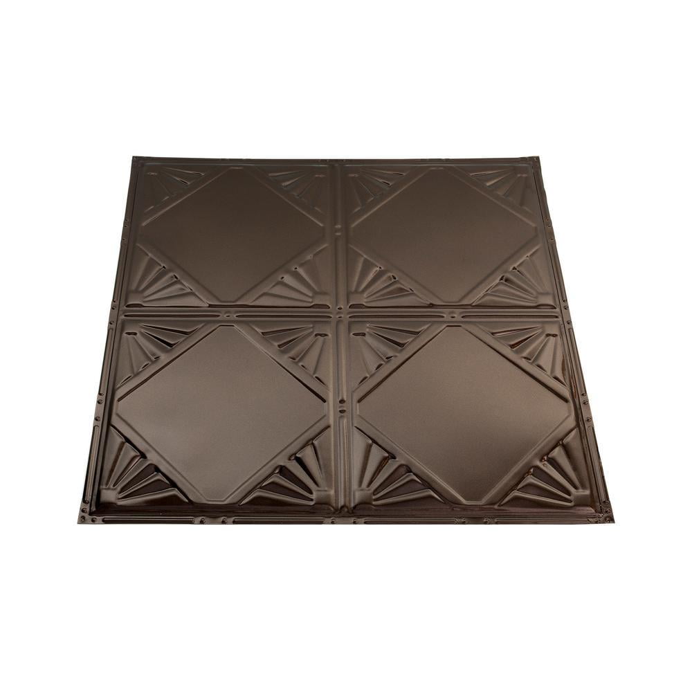 Great Lakes Tin 2ft x 2ft Erie Bronze Burst Nail-Up Ceiling Tile (5 ...