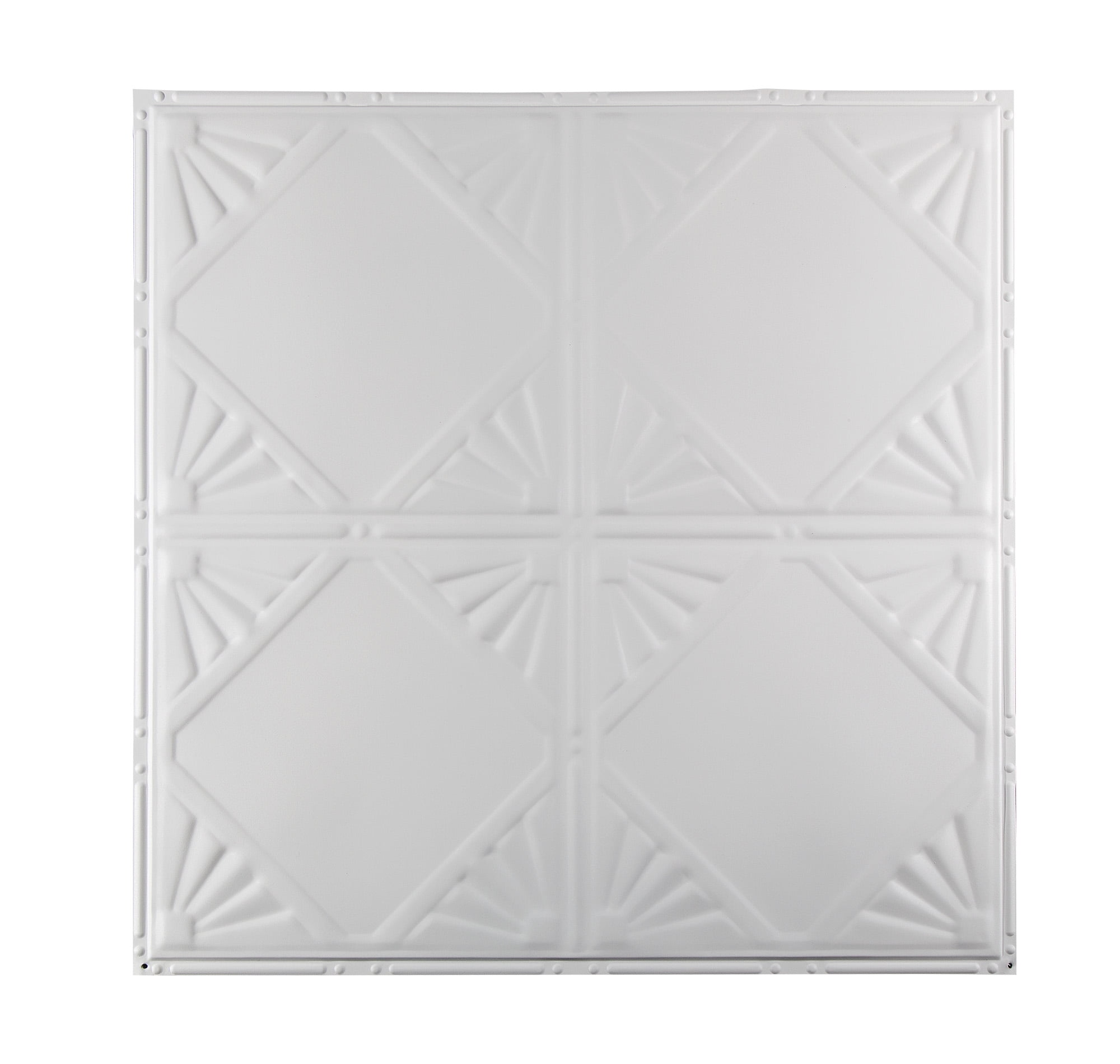 Great Lakes Tin 2ft x 2ft Erie Matte White Nail-Up Ceiling Tile (5-Pack ...