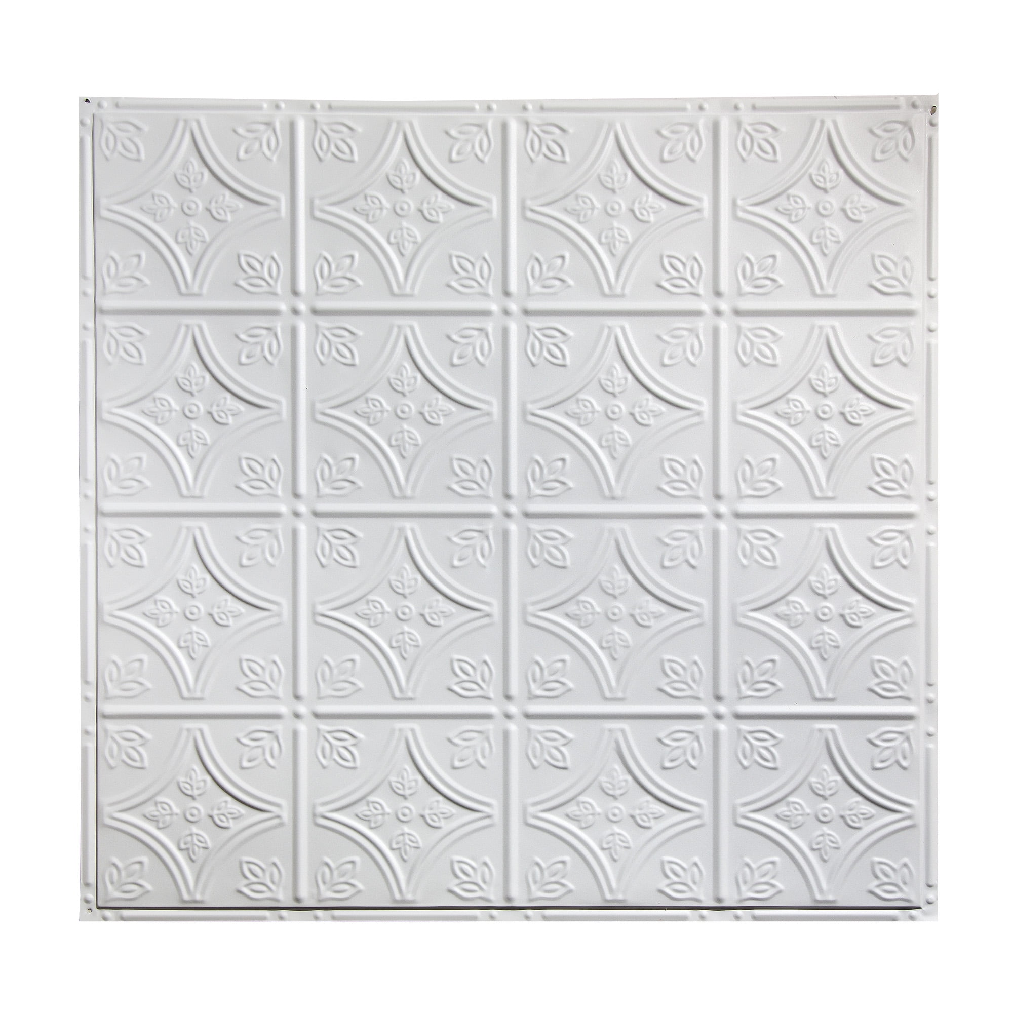 Great Lakes Tin 2ft x 2ft Hamilton Matte White Nail-Up Ceiling Tile (5 ...