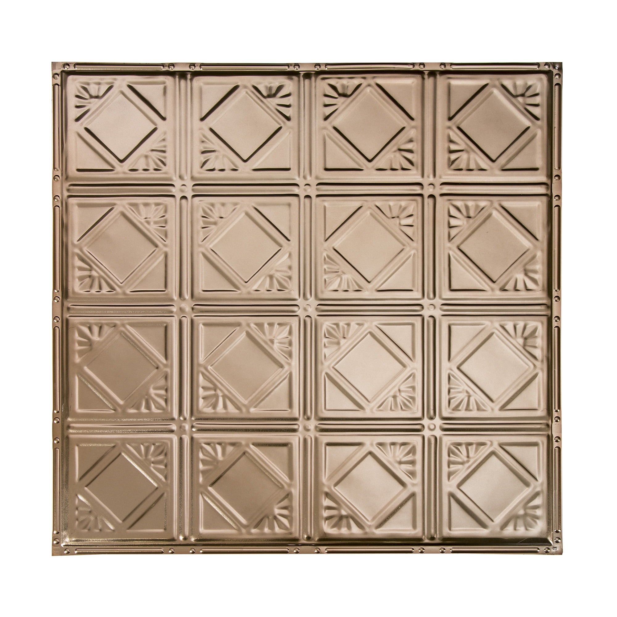 Great Lakes Tin 2ft x 2ft Ludington Champagne Nail-Up Ceiling Tile (5 ...