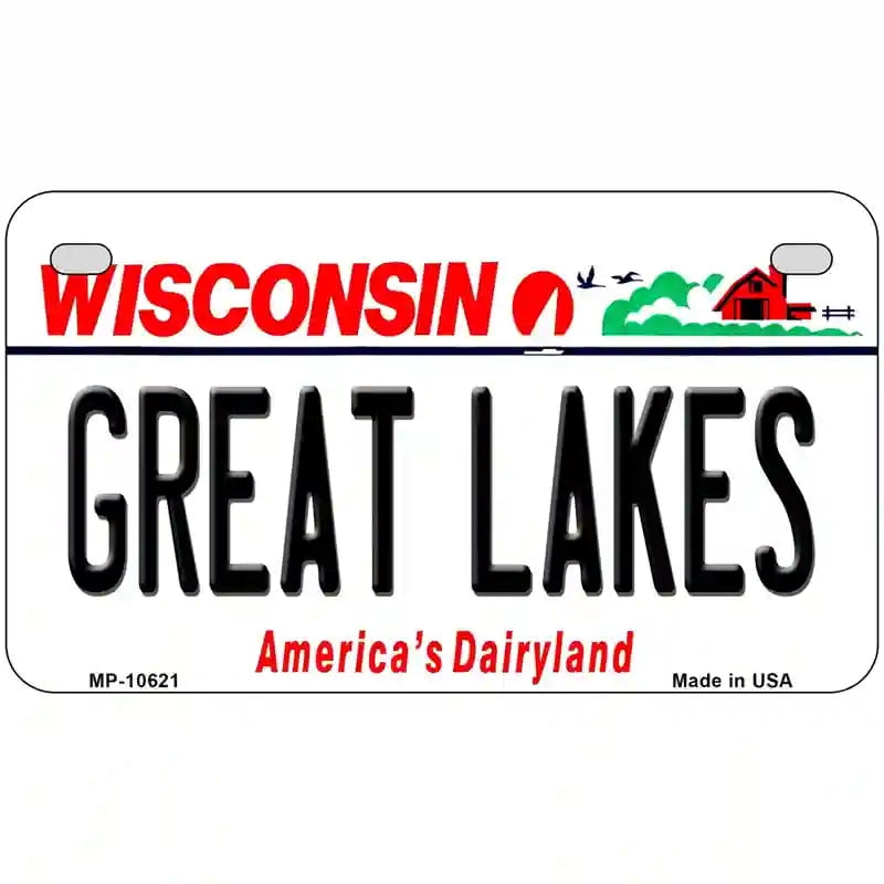 Great Lakes Wisconsin Metal Novelty License Plate 7" x 4" Motorcycle ...