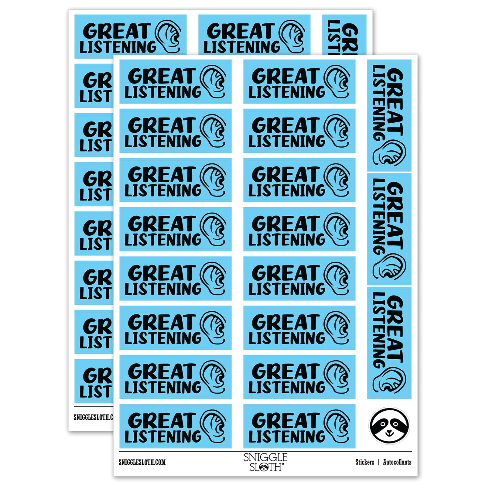 Great Listening Ear Teacher Student School Sticker Set - Light Blue ...