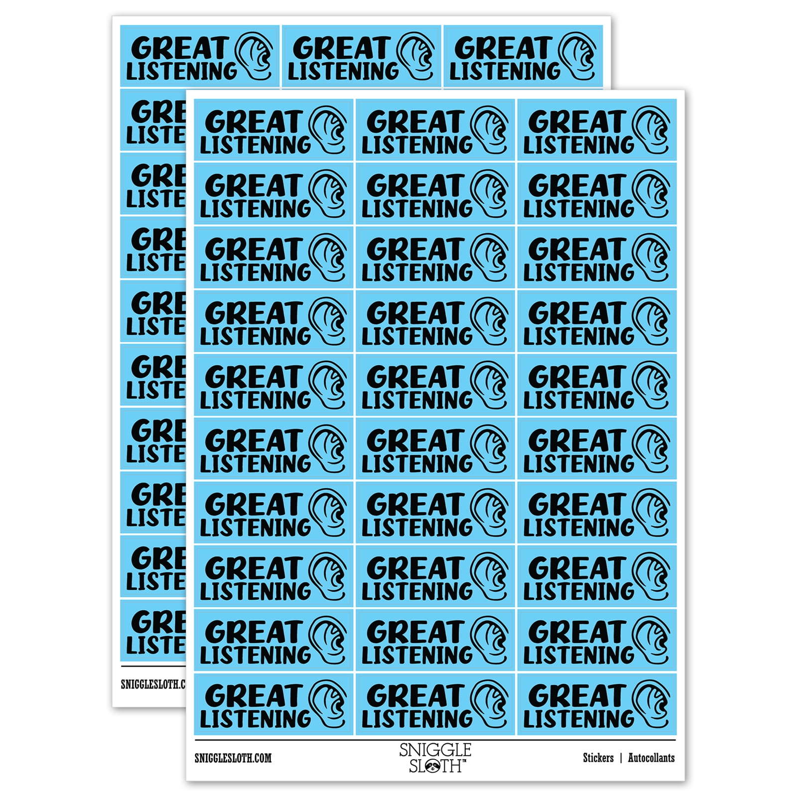 Great Listening Ear Teacher Student School Sticker Set - Light Blue ...