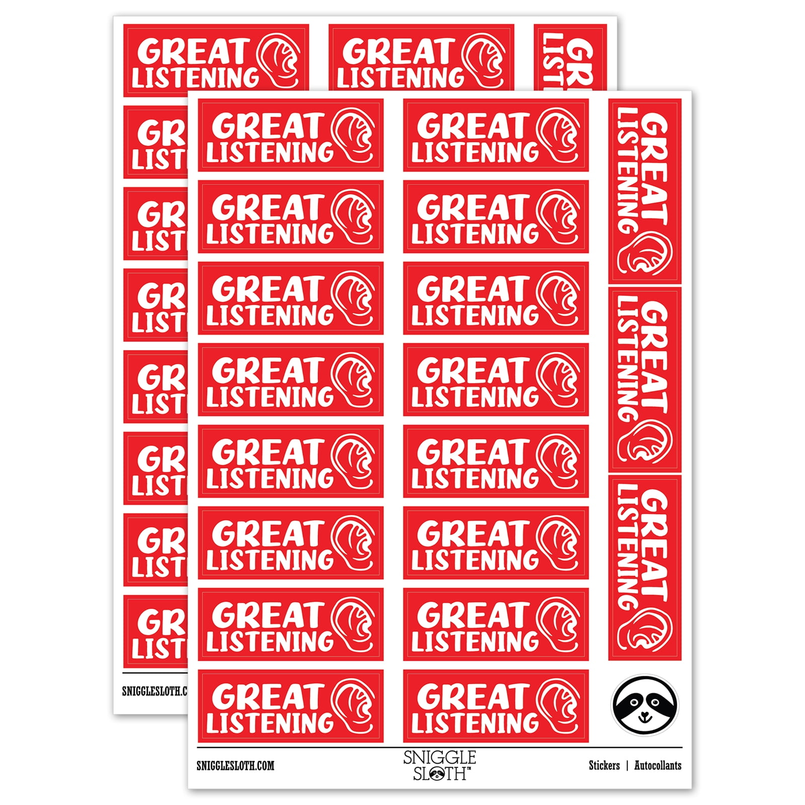 Great Listening Ear Teacher Student School Sticker Set - Red - Matte ...