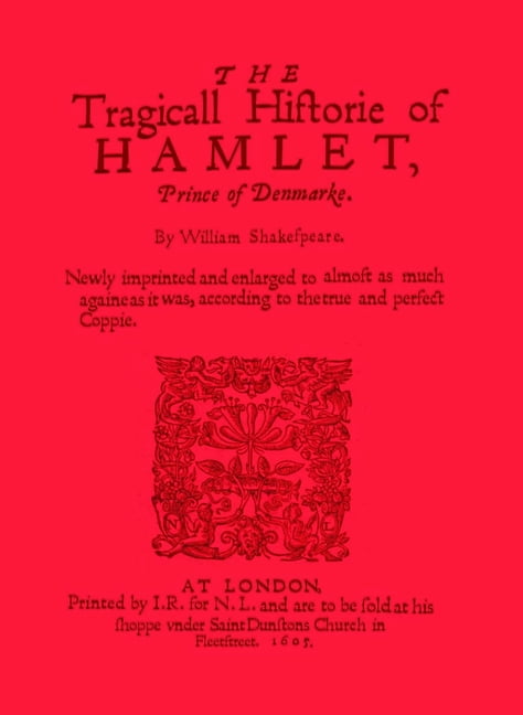 Great Literature The Tragicall Hiftorie of Hamlet: Dark Red Lined ...