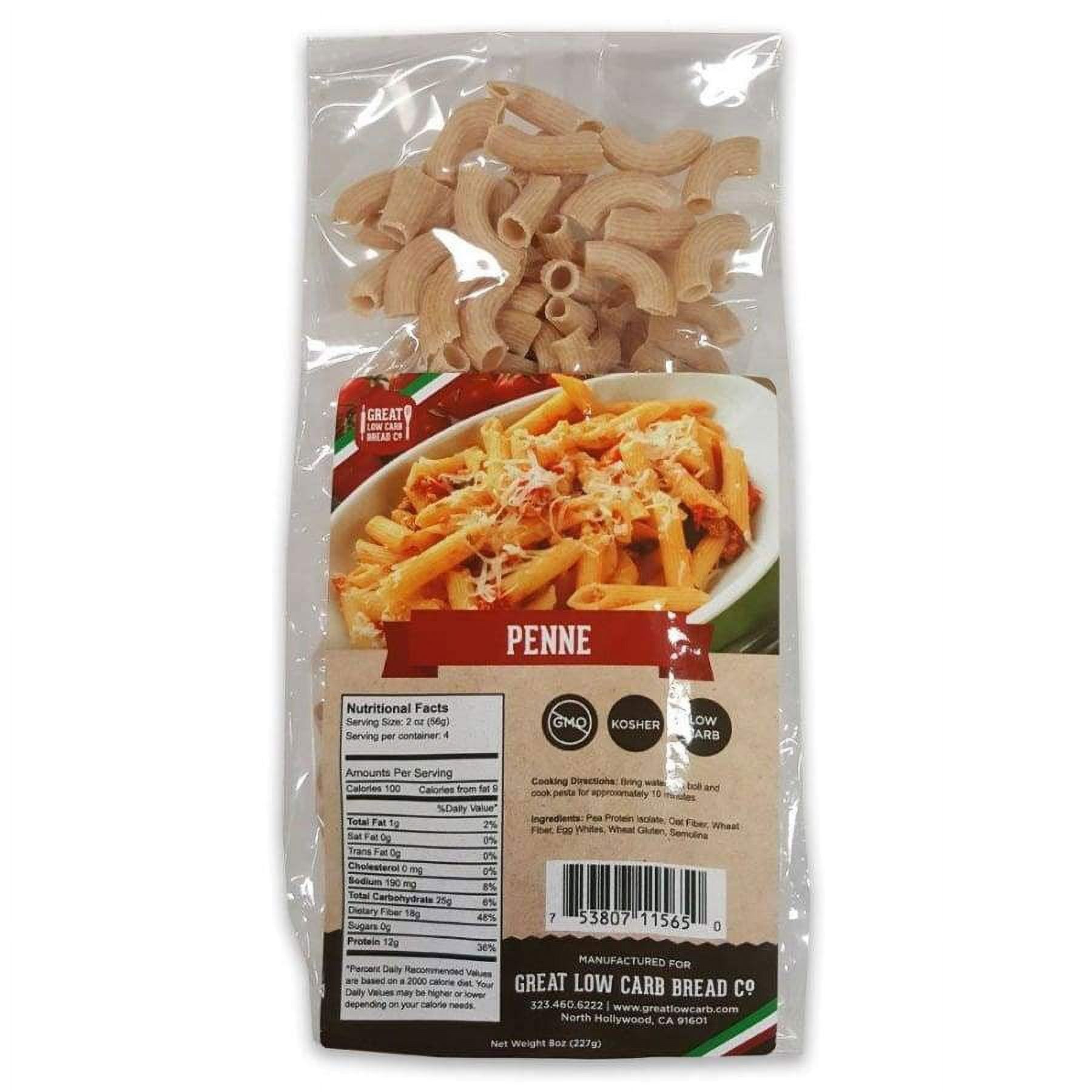Great Low Carb Pasta - Penne Size: One Pack - Walmart.com