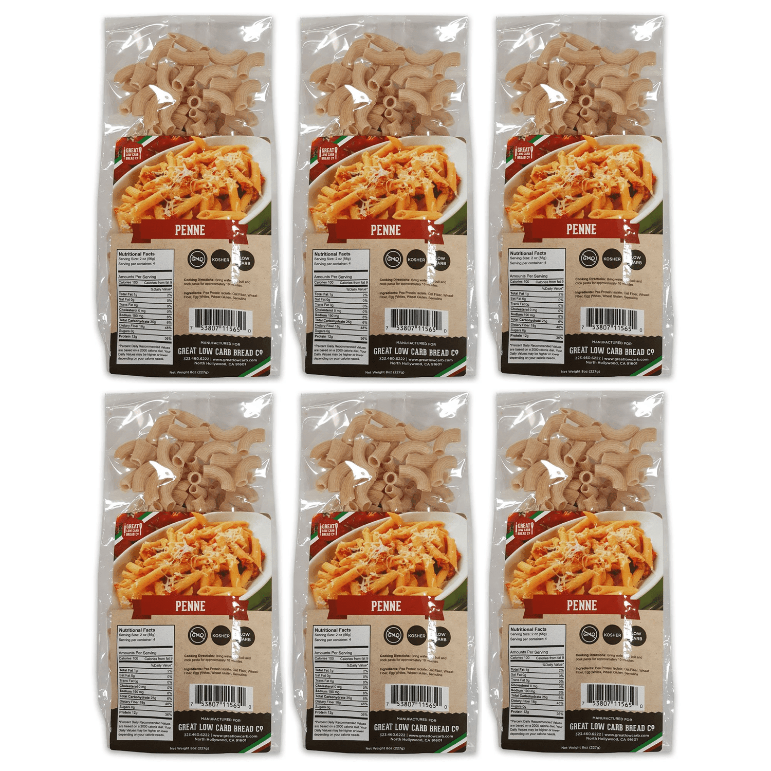 Great Low Carb Pasta - Penne Sizes: 6-Pack - Walmart.com