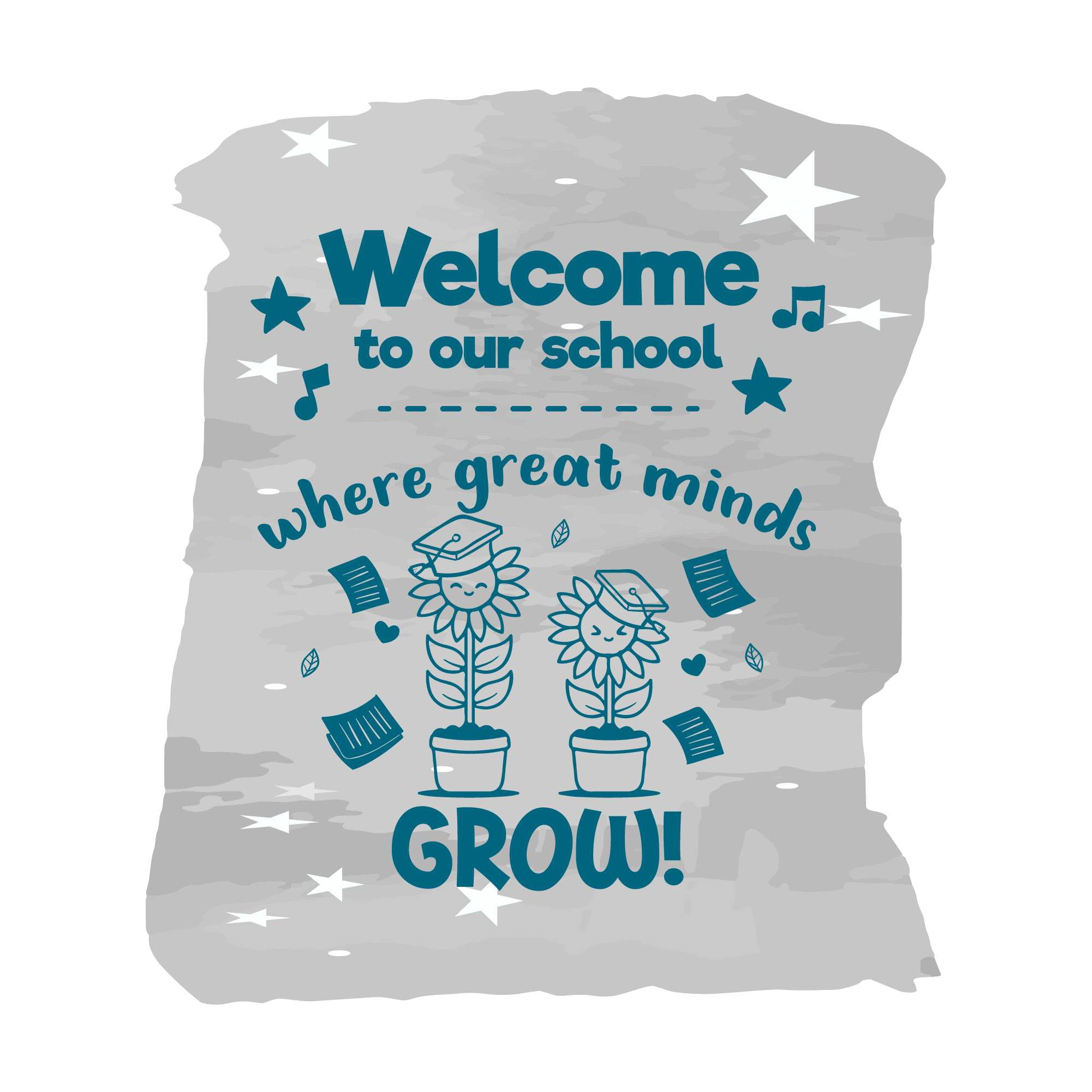 Where Great Minds Grow Welcome To Our School Quote Vinyl Wall Decal ...