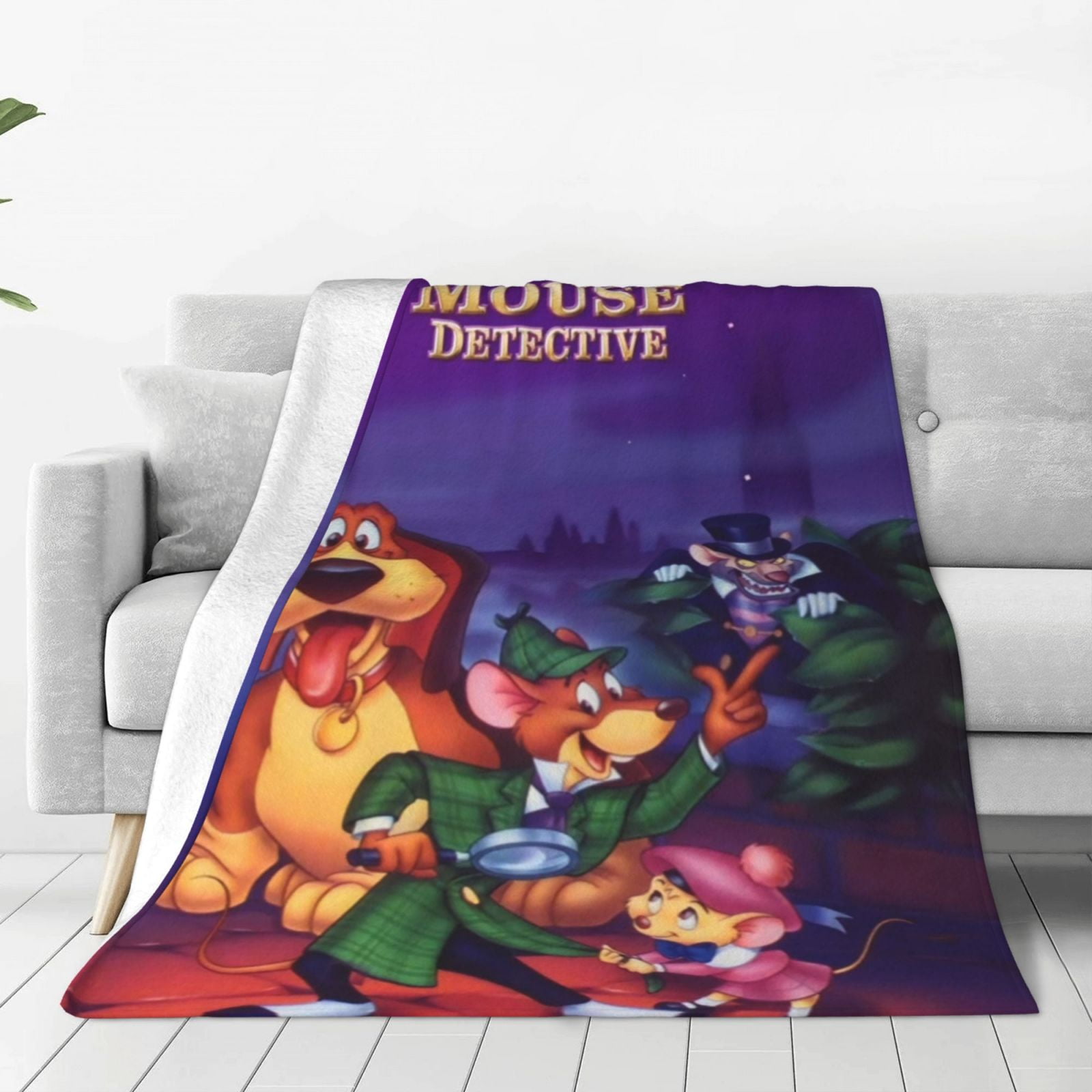 Great Mouse Detective Blanket Cute Character All Season Warm Fuzzy ...