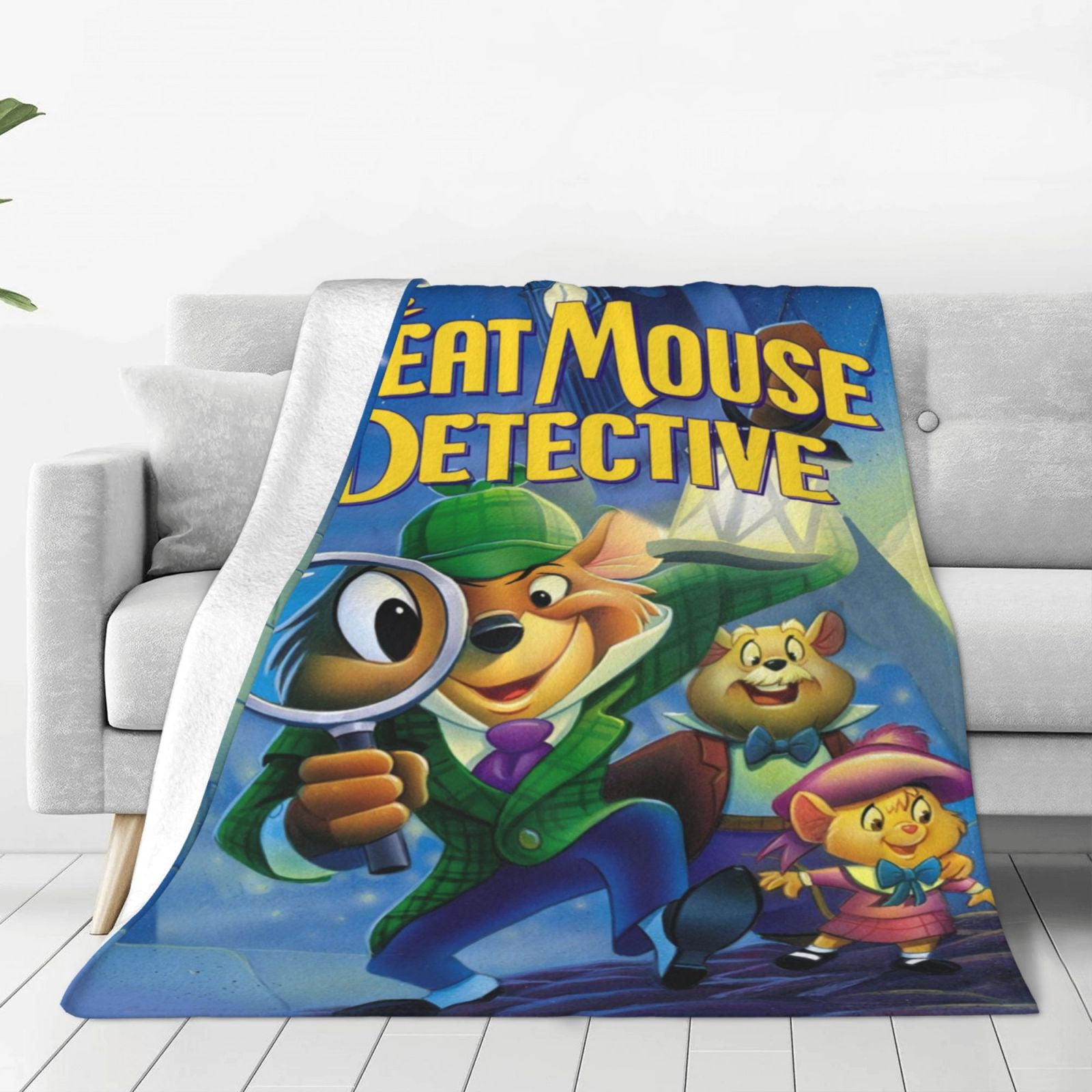 Great Mouse Detective Blanket Cute Character All Season Warm Fuzzy ...
