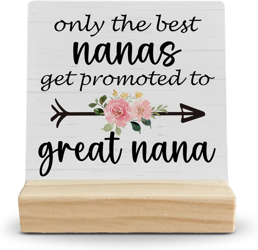 Great Nana Gifts Desk Decor, Pregnancy Announcement For Grandma Wood ...
