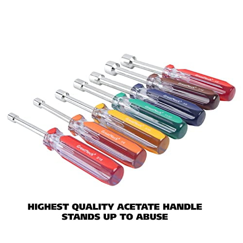 Great Neck ND72 7-Piece SAE Nut Driver Set, Chrome Vanadium Steel Nut ...