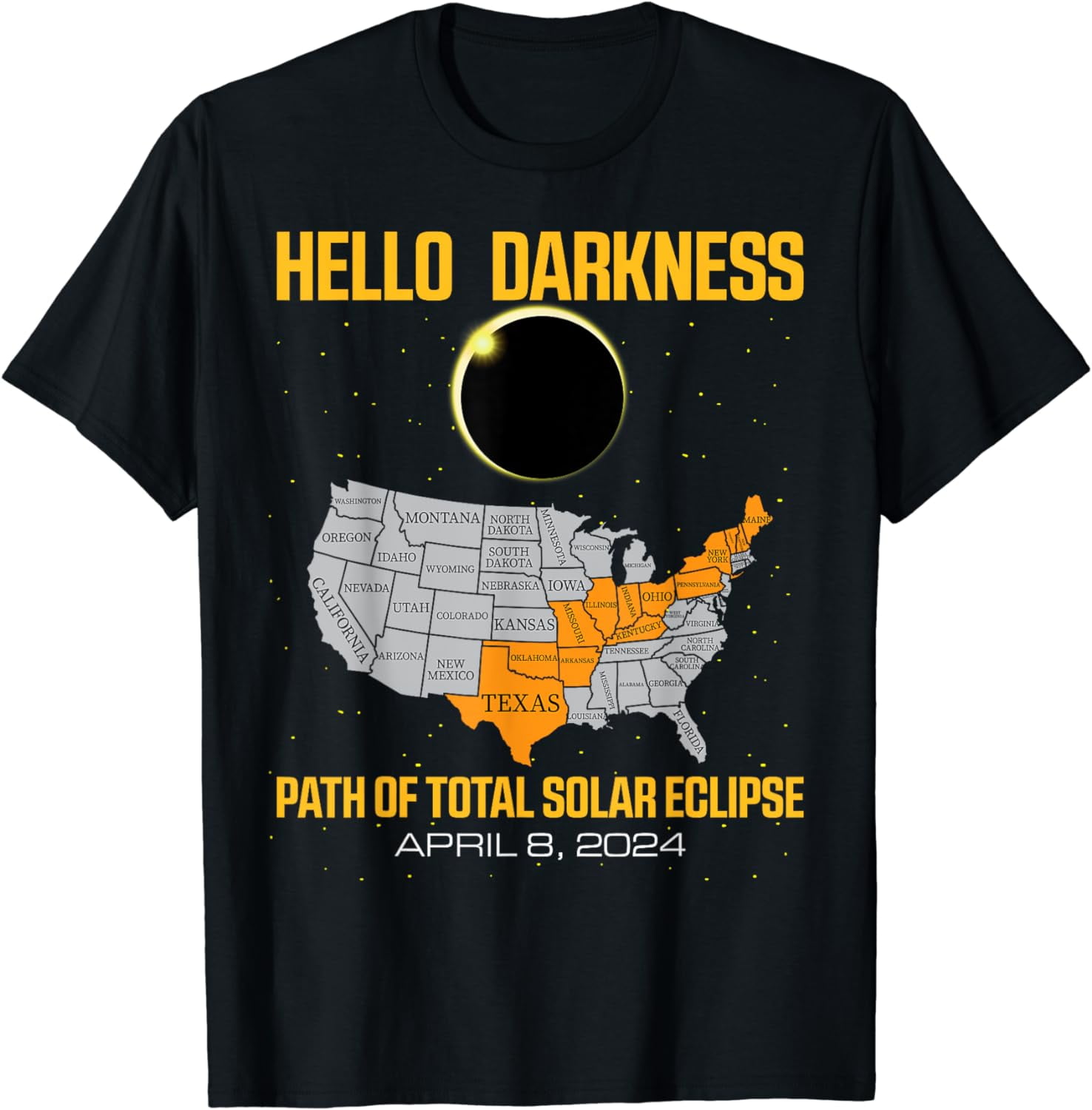 Great North American Path Of Total Solar Eclipse in April 08 T-Shirt ...