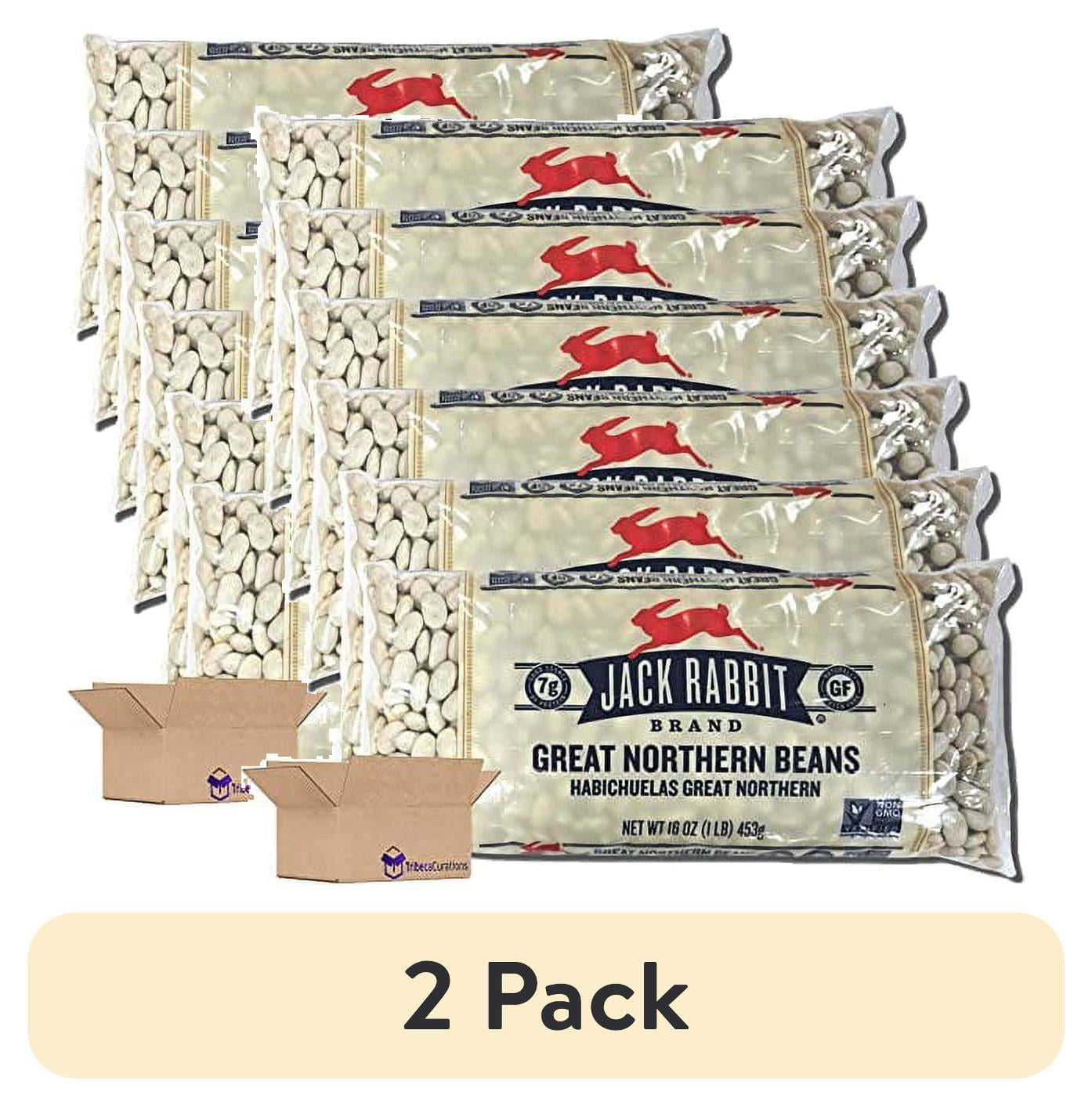 (2 pack) Jack Rabbit Great Northern Beans Value Pack | 16 Ounce Bag ...