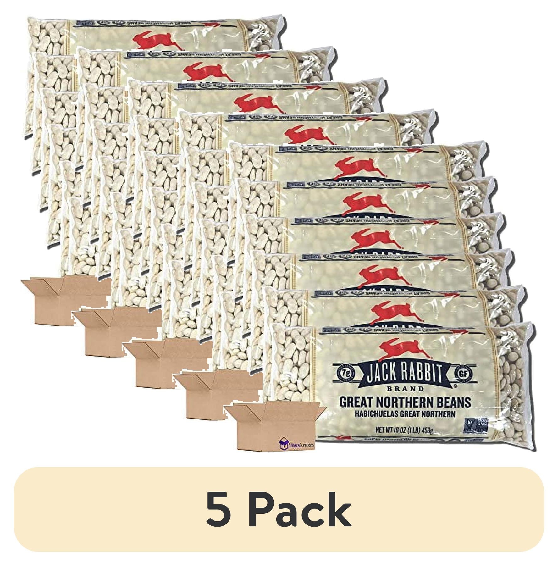 (5 pack) Jack Rabbit Great Northern Beans Value Pack | 16 Ounce Bag ...