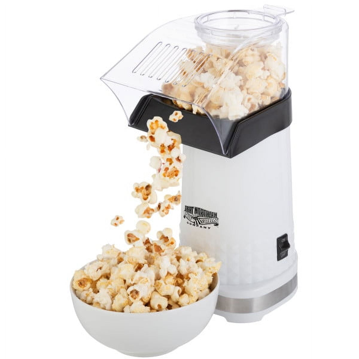 Great Northern Popcorn 1200W Oil-Free Air Popper Popcorn Machine, White ...