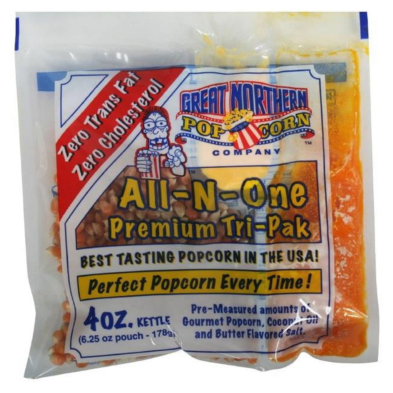 Great Northern 4oz Premium Non-Fat Butter Kettle Popcorn Packs, Case of ...