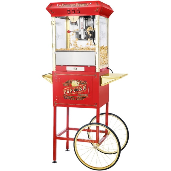 Great Northern Popcorn 8oz Princeton Popcorn Machine with Cart, Red ...