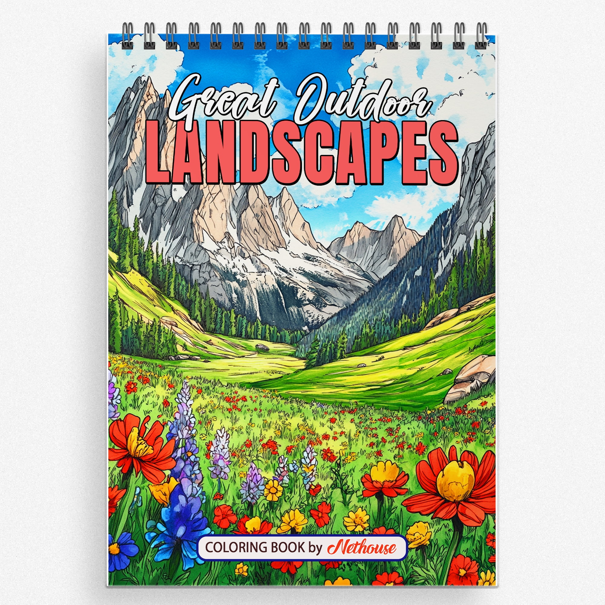 Great Outdoor Landscapes Coloring Book for Adults to Relax and Unwind ...