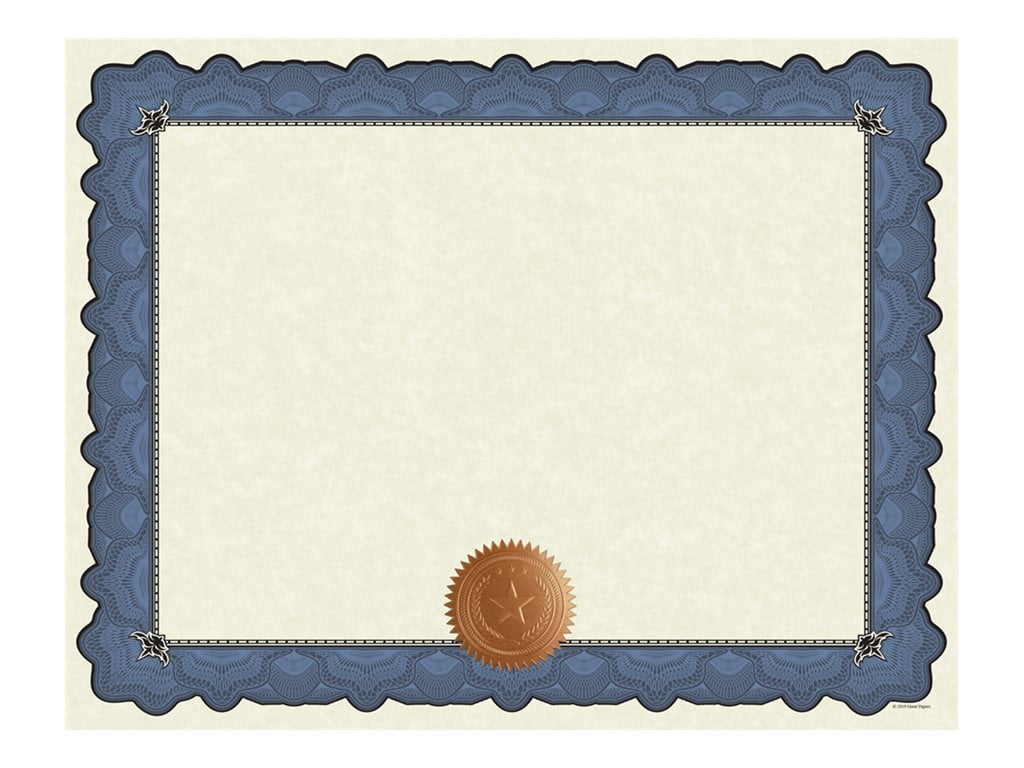 Great Papers Cambridge Blue Certificates with Seals - Letter A Size (8. ...