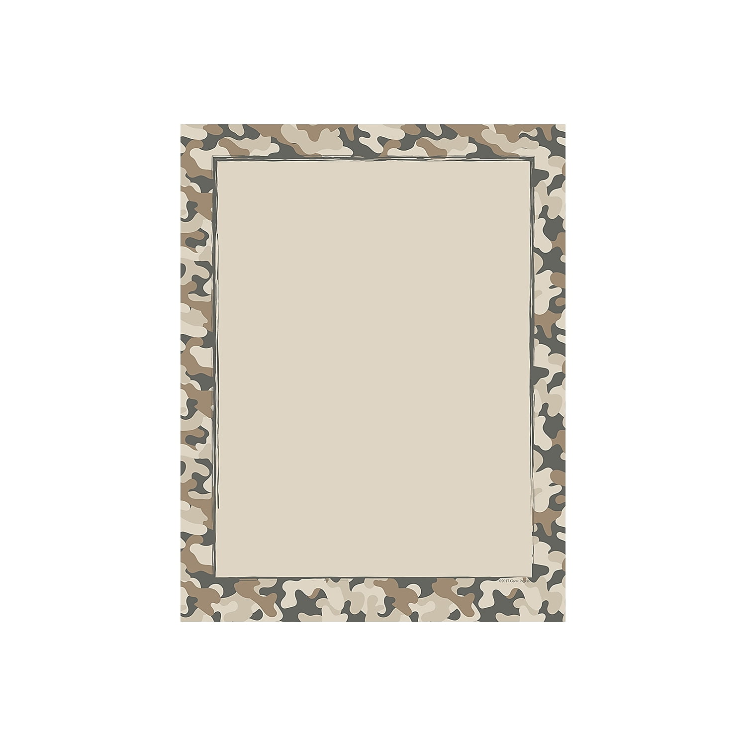 Great Papers! Camo Letterhead 8.5"H x 11"W 80/Pack (2017041) - Walmart.com