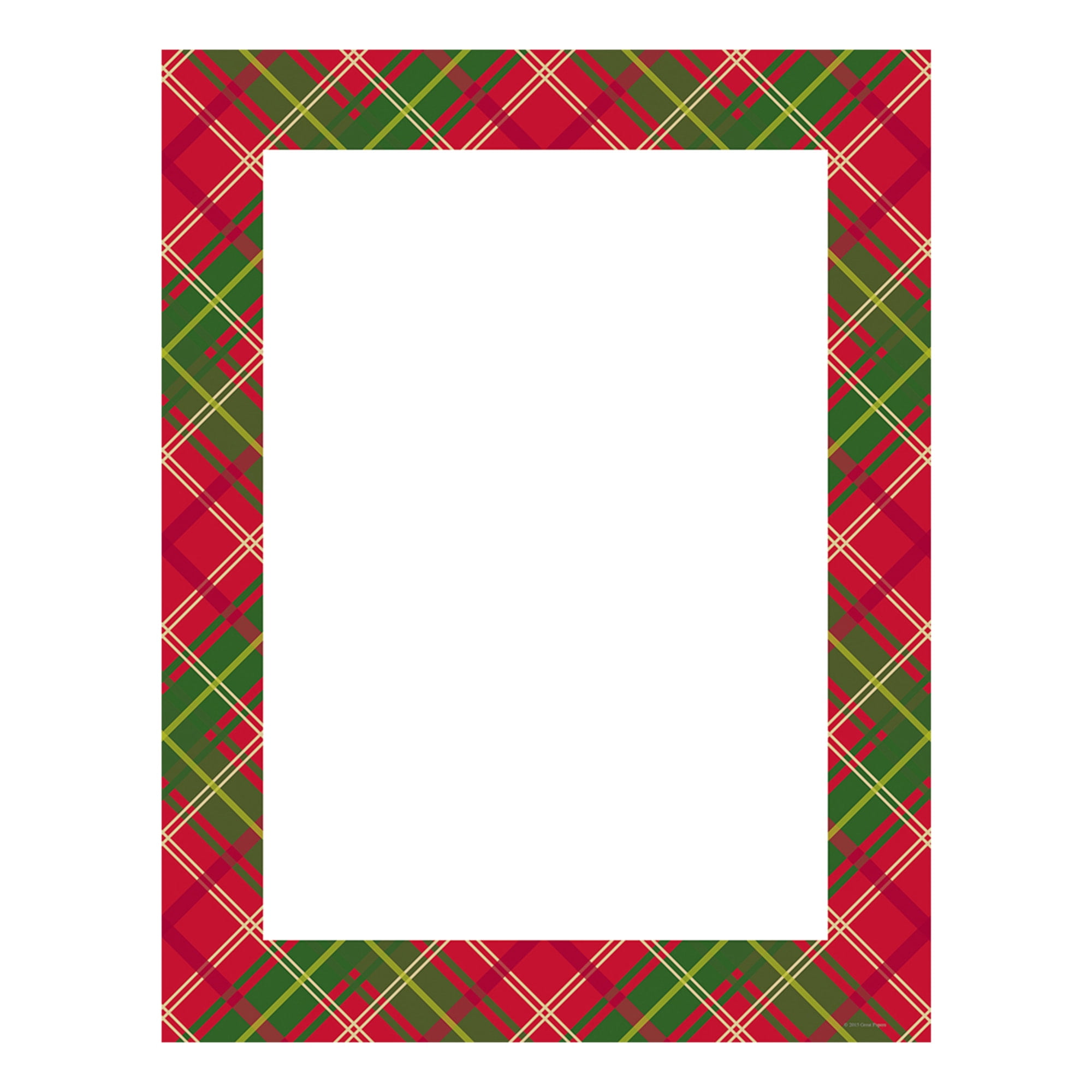 Great Papers! Country Plaid Holiday Letterhead; 8.5in x 11in; Inkjet ...